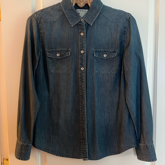 Orvis | Tops | Orvis Denim Western Style Shirt | Poshmark